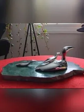 Hoselton | Art | Hoselton Polished Aluminum Loon Sculpture Set ...